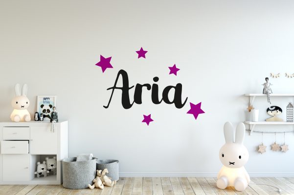 Personalised Name and Stars Wall Sticker | Name Wall Stickers | Name ...